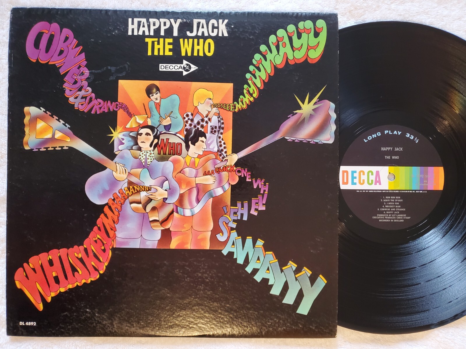 THE WHO Happy Jack vinyl lp original 1967 US mono Decca DL 4892 mod/pop ...