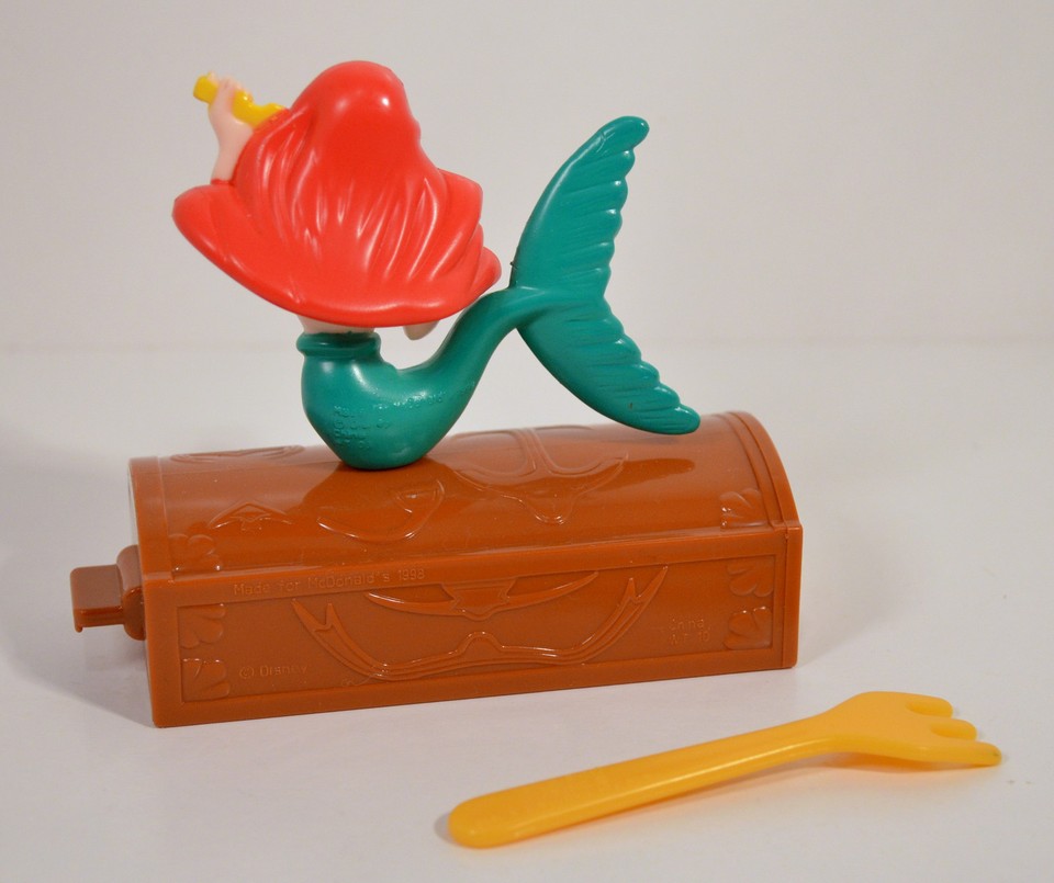 RARE 1998 Ariel & Fork 4" McDonald's EUROPE Action Figure Disney Little ...