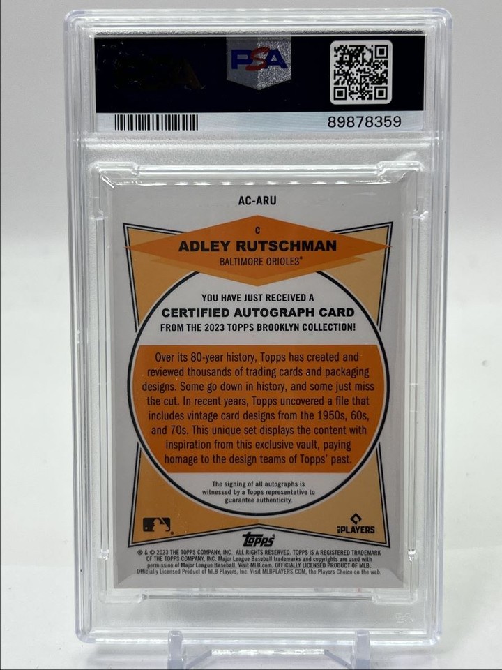 ADLEY RUTSCHMAN 2023 TOPPS BROOKLYN ROOKIE GOLD RC AUTO /50 PSA 10 ...