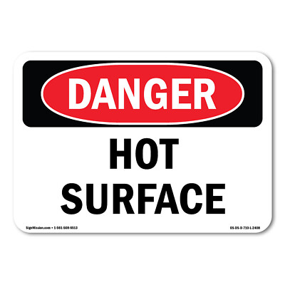 Hot Surface ANSI OSHA ANSI Danger Sign Metal Plastic Decal | eBay