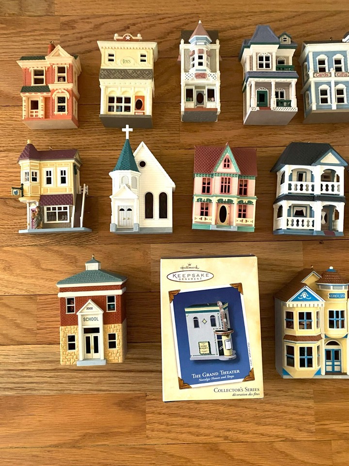 27 Hallmark Nostalgic Houses & Shop Series Bundle Collectors Ornaments ...