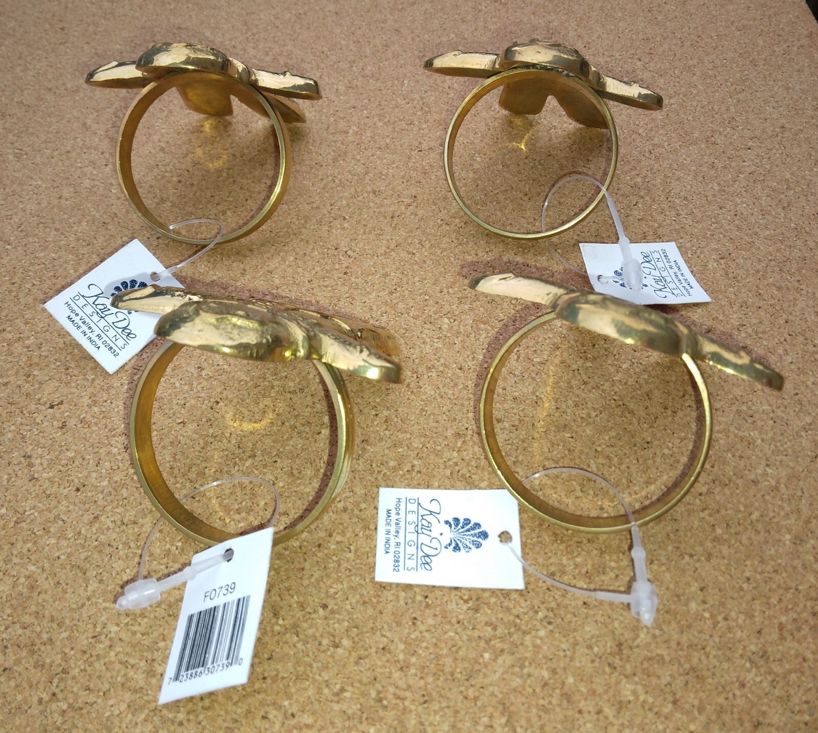 Vintage Brass Gingerbread Man Napkin Rings by KAY DEE - Two Sets (4 in ...