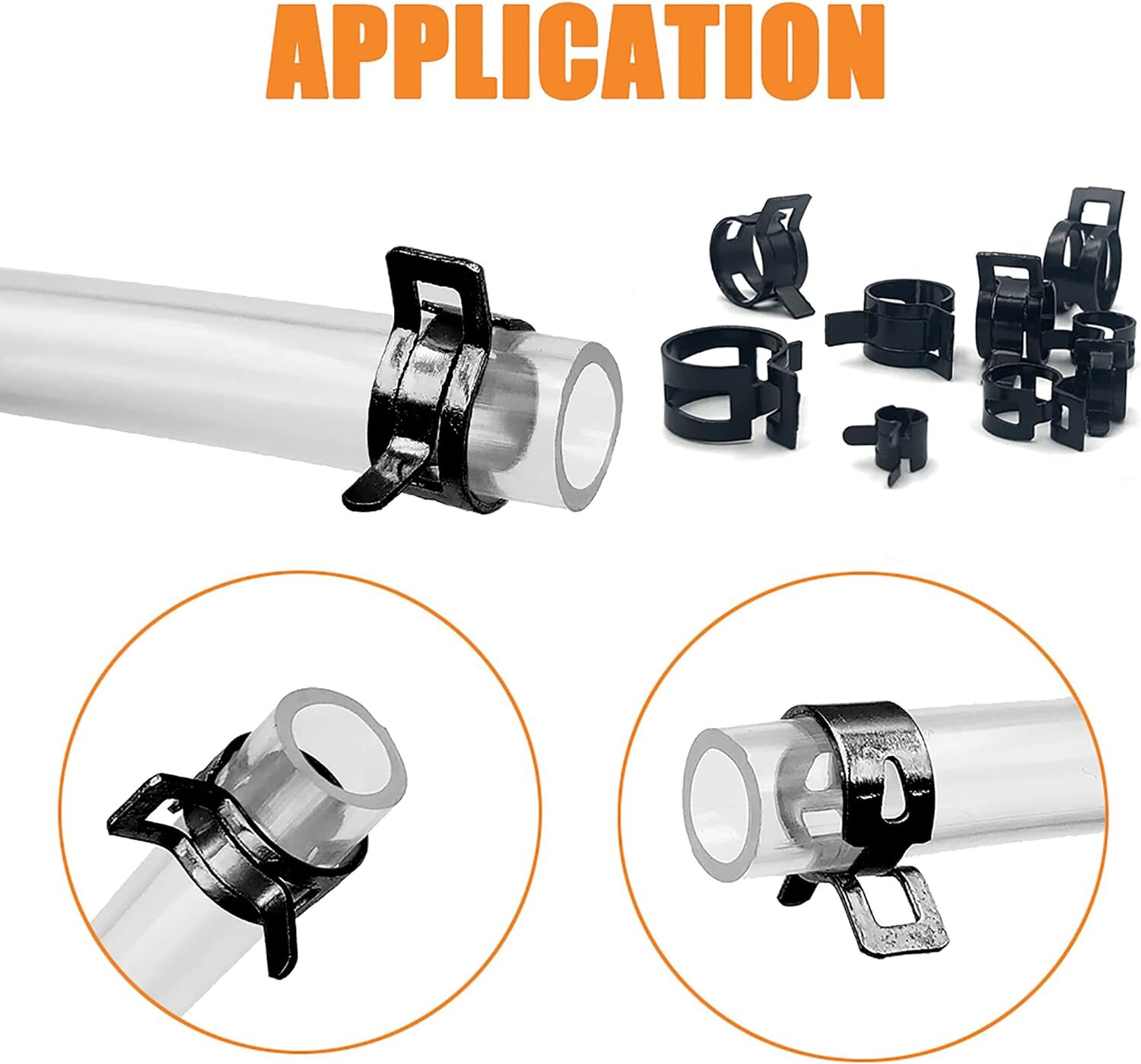 80pcs Spring Band Fuel/Silicone Vacuum Hose Pipe Clamp, 7mm-18mm | eBay