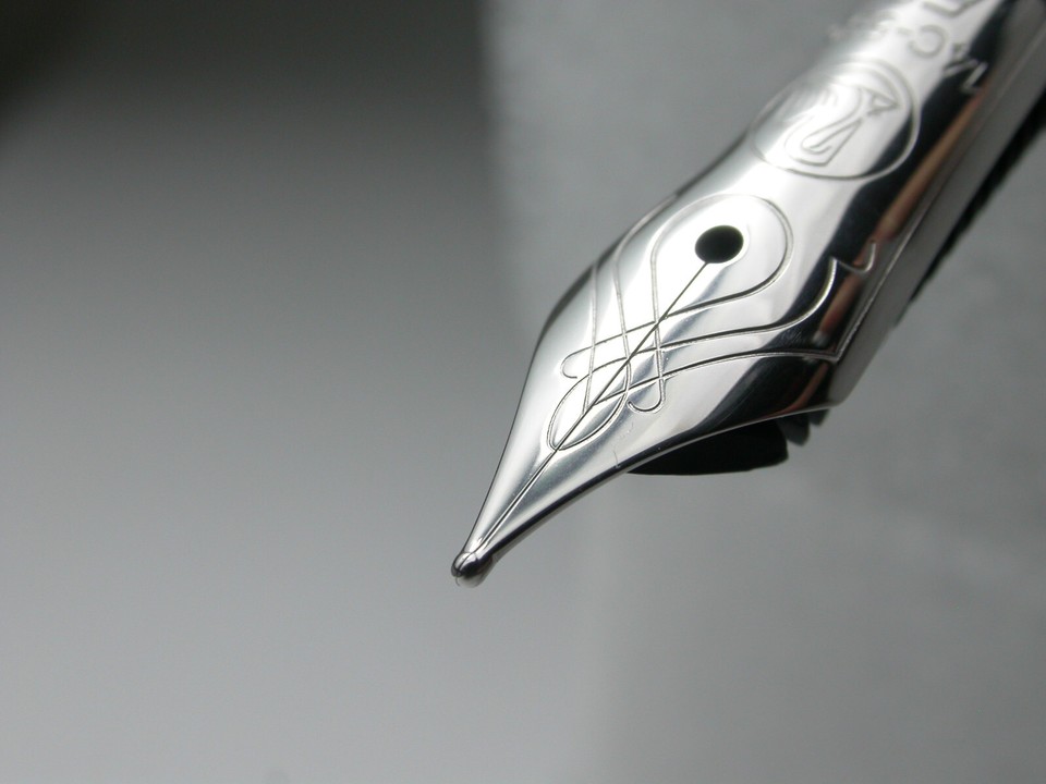 PELIKAN M405 GOLD 14C 585 RHODIUM EXTRA FINE EF NIB FOUNTAIN PEN PART ...