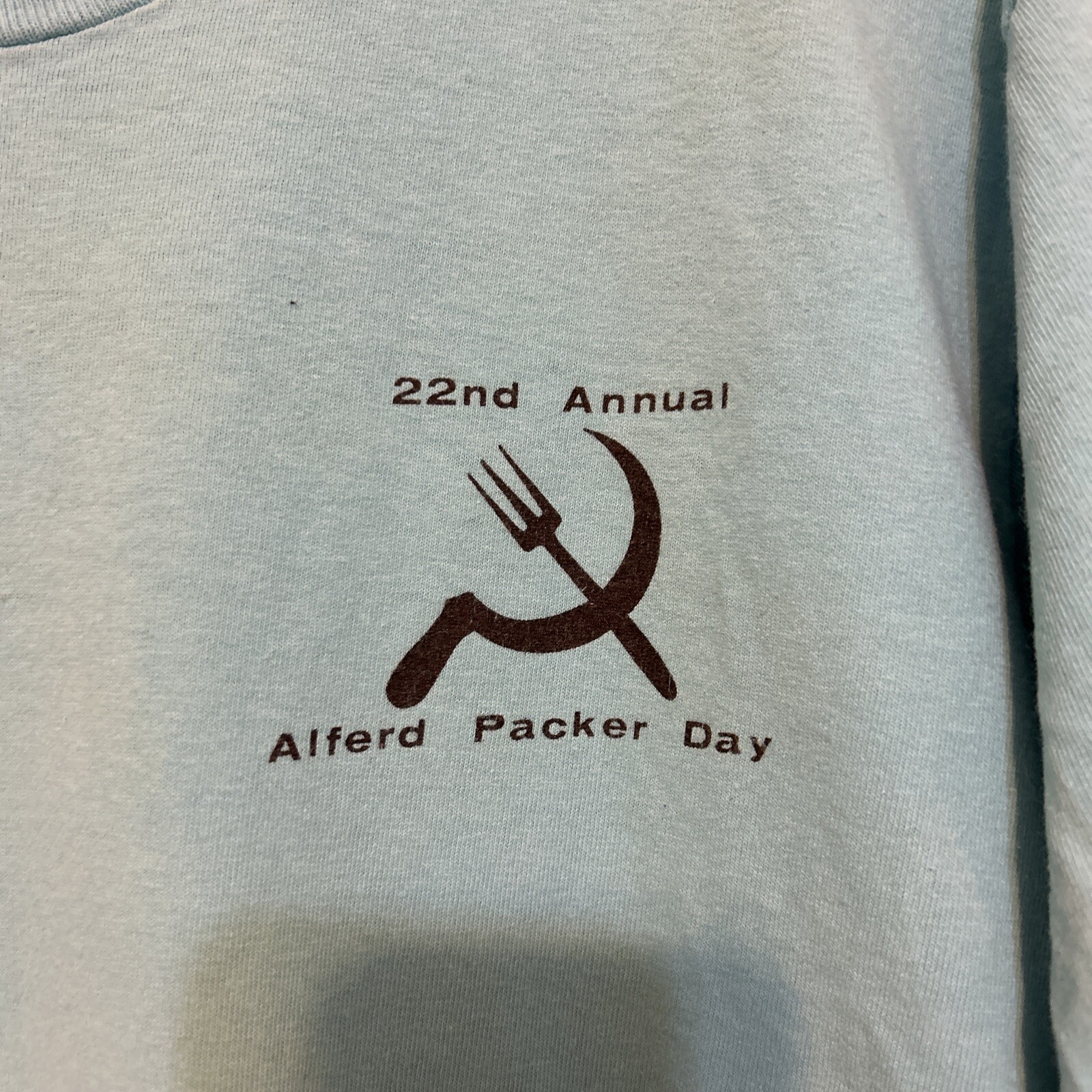 Vintage 1990 Alferd Packer Day massacre Shirt Size XL -B | eBay