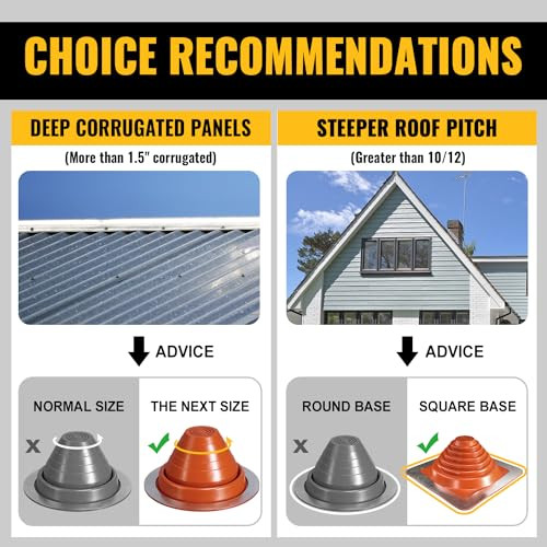 #7 Silicone Metal Roof Pipe Flashing, High Temp Vent Boot Flexible Roof ...