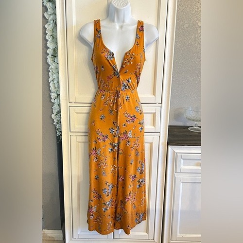 Small Floral Print Sleeveless Pants Romper Jumpsuit Loose Flowy ...