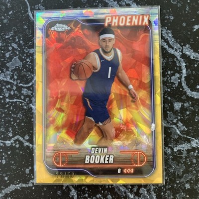 2025 Topps Chrome Devin Booker Gold Cracked Ice /50 Phoenix Suns #164 ...