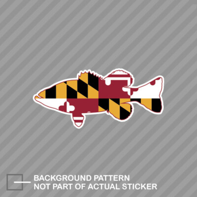 Maryland State Flag Bass Sticker Decal Vinyl largemouth sport fishing ...
