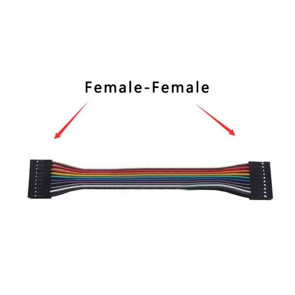 Single/Double Row DuPont 2.54mm Rainbow Cable Ribbon Jumper Wire Female ...