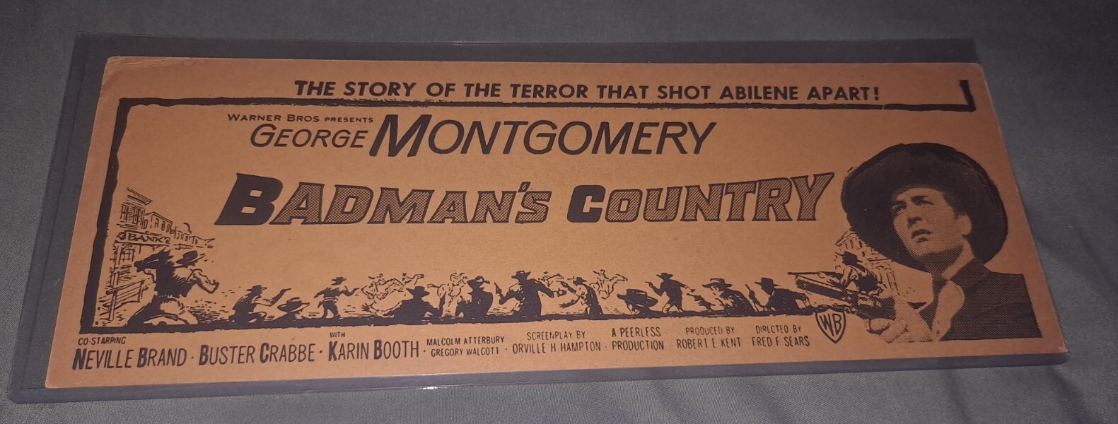 1958 “Badman's Country” FILM CARD George Montgomery (Pat Garrett ...