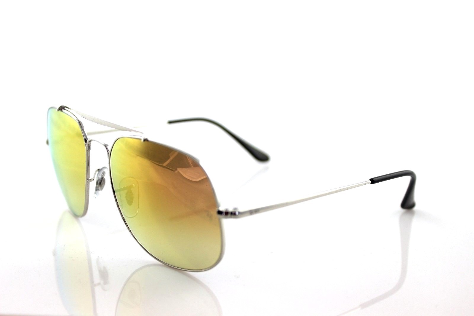 RARE New RAY-BAN THE GENERAL Silver Copper Flash Lens Sunglasses RB ...