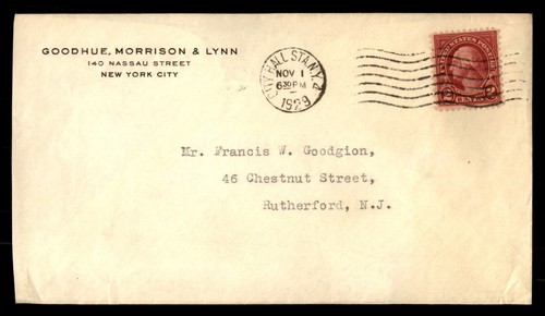 Mayfairstamps US 1929 Goddhue Morrison and Lynn to Rutherford Cover aap ...