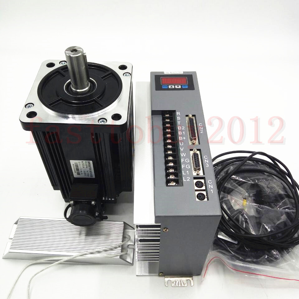 3.8KW 15NM AC 220V Servo Motor CNC Servo Driver Kit NEMA52 CW/CCW for ...
