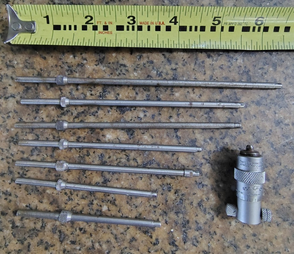 🗽 VINTAGE STARRETT ID MICROMETER EXTRA RODS FOR CUTTING TO NEW LENGTHS ...