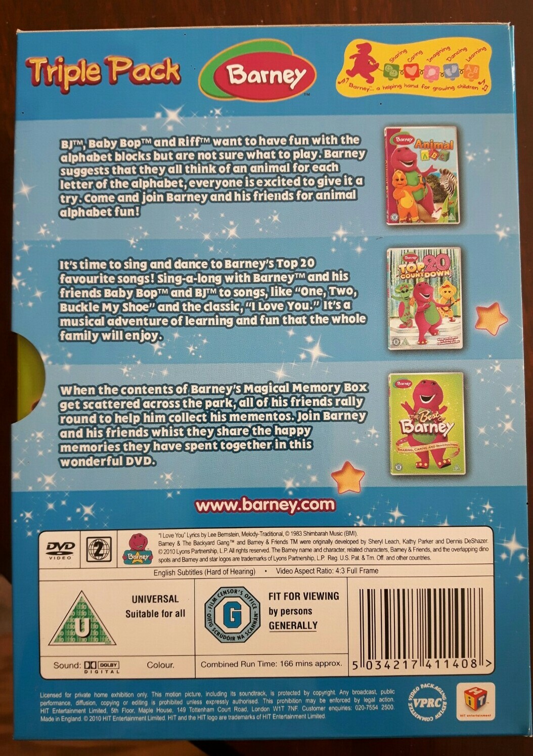 Barney triple pack dvd - Animal, ABC, Top 20 countdown | eBay