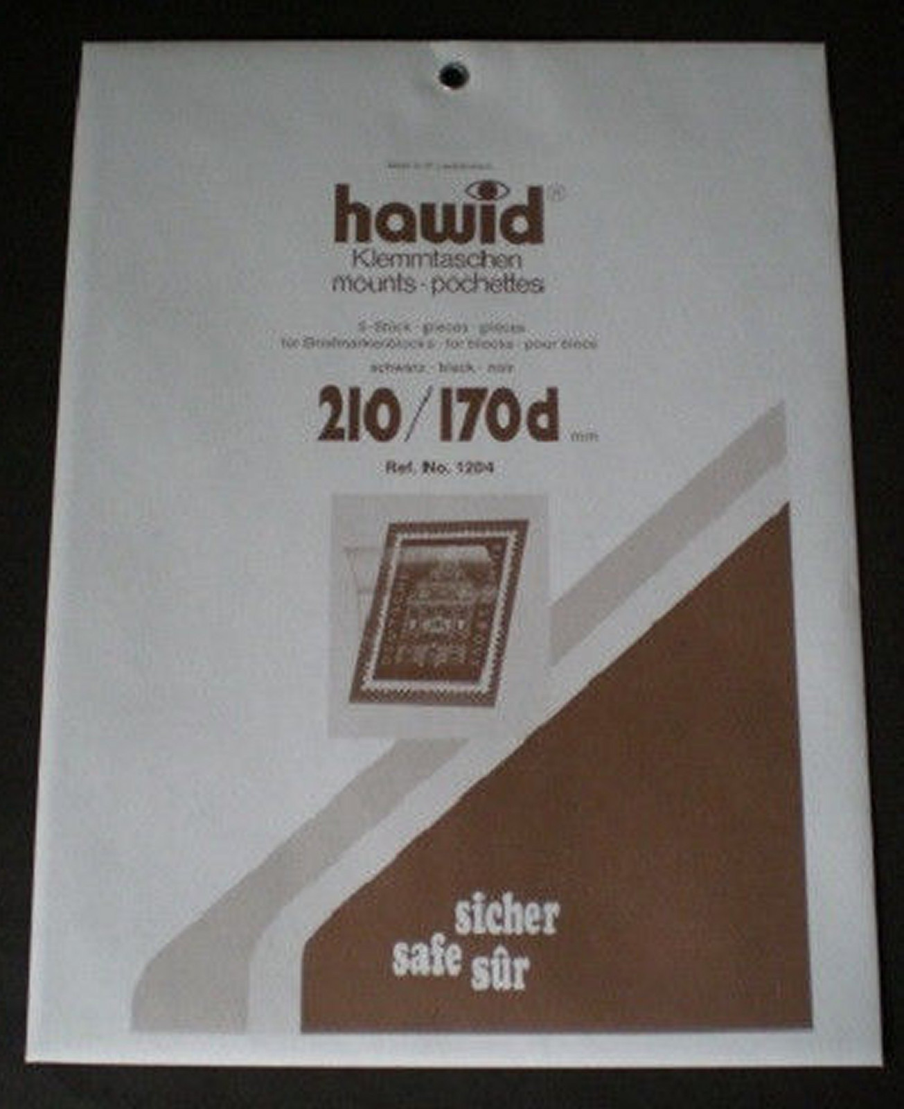 Hawid Stamp Mounts Size 210 / 170d Black Background Pack of 5 for sale ...