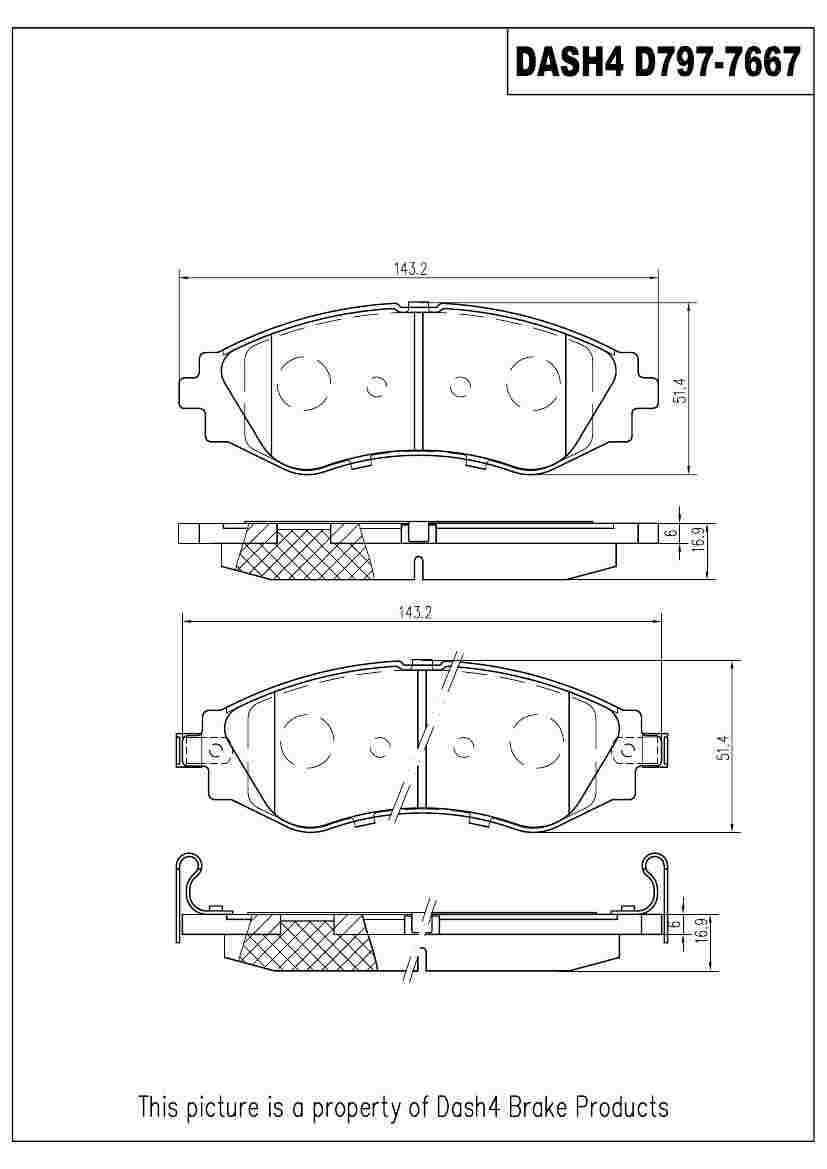 Disc Brake Pad Set-Premium Organic Pads Dash 4 Brake D797 for sale ...