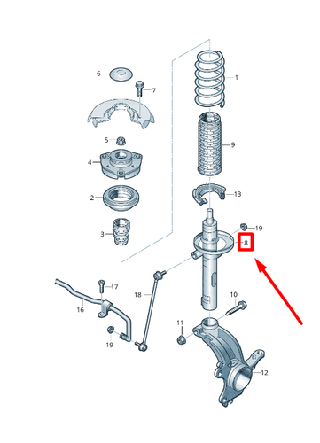 NEW VW PASSAT ALLTRACK B8 3G5 FRONT SHOCK ABSORBER 3Q0413032 ORIGINAL ...