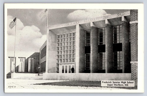 Vintage Frederick Sasscer HS Upper Marlboro Md. Linen Postcard Unposted ...