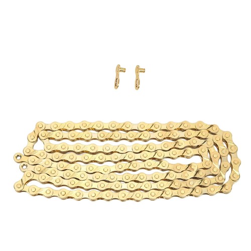 Durable Gold 8 Speed 116 Link Bike Chain with Smooth Chamfer Design ...