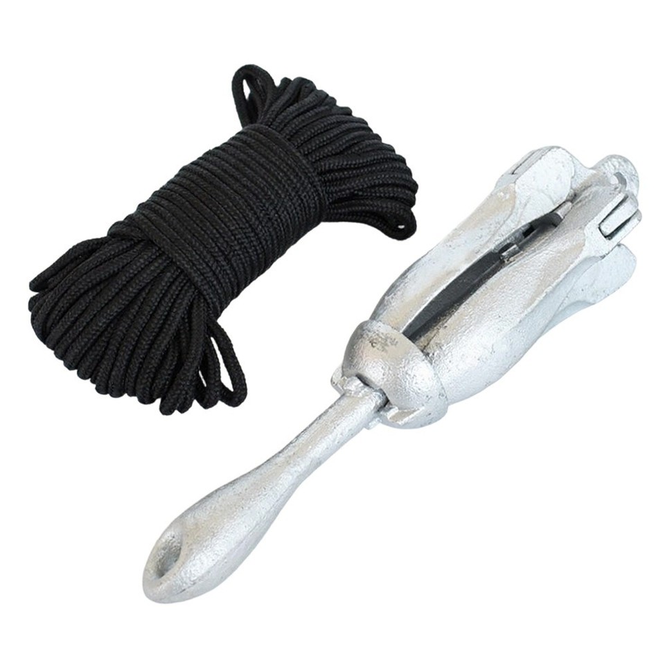Inflatable Boat Mooring Anchor 1.5 2.5 3.2kg Galvanized Steel with 20m ...