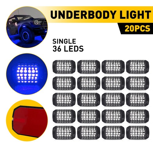 Blue 20PCS LED Rock Underglow Lights Underbody Neon Lights Ambient For ...