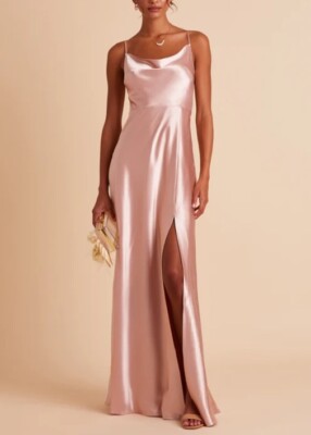 Birdy Grey Lisa Long Dress in Satin Rose Gold Size 2XL | eBay