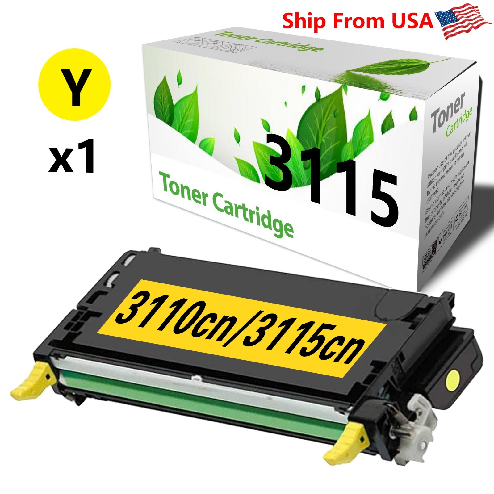 1-Pack 3115CN 3115 Yellow Toner Cartridge for 3110 3110CN Printer (310 ...