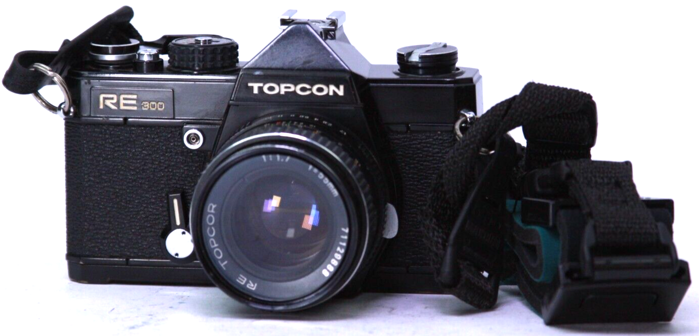 Topcon RE 300 35mm Film Manual Focus SLR Camera W 55MM 1.7 RE Topcor ...