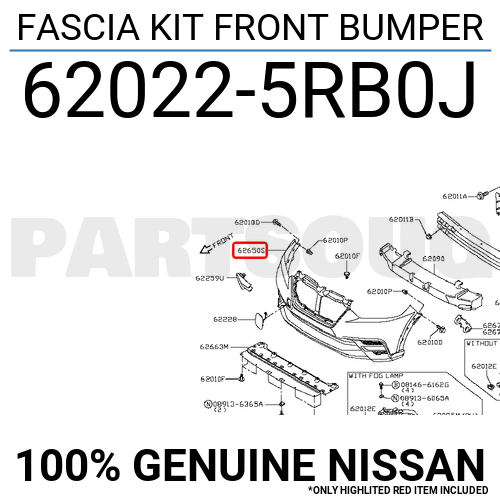 620225RB0J Genuine Nissan FASCIA KIT FRONT BUMPER 62022-5RB0J | eBay