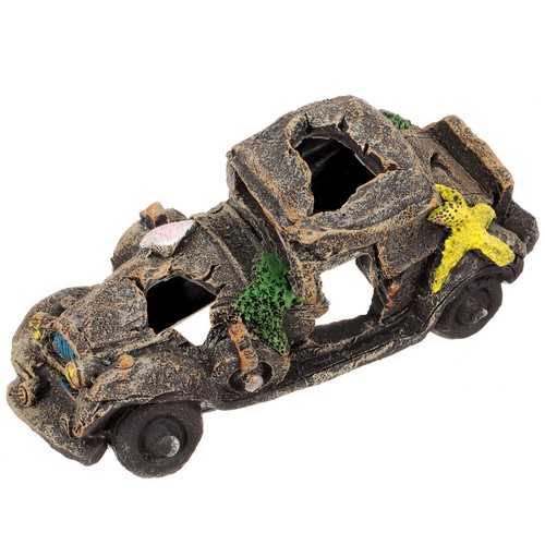 Realistic Fish Tank Car Figurine Fish Tank Car Decor Resin Car Statue ...