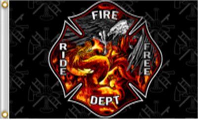 Fire Dept Fire Fighting Eagle Flag Fire Department Flag 3x5 Feet ...