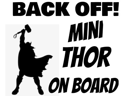 Mini Thor Super Hero lover Decal Sticker Car Van Gift Available In Many ...