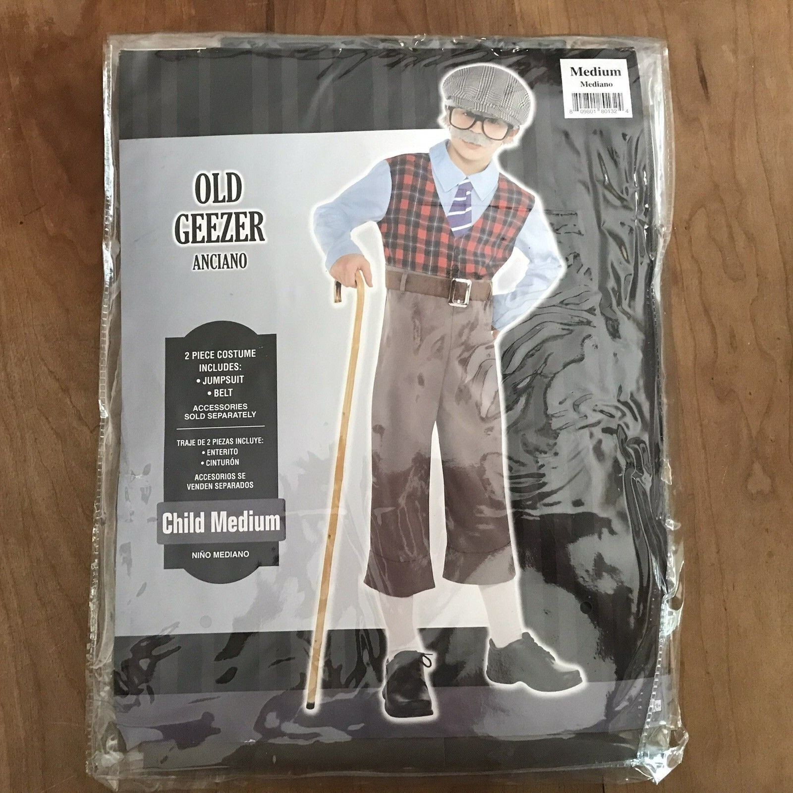 Old Geezer 2 Piece Jumpsuit Halloween Costume Child Size Medium 8-10 ...
