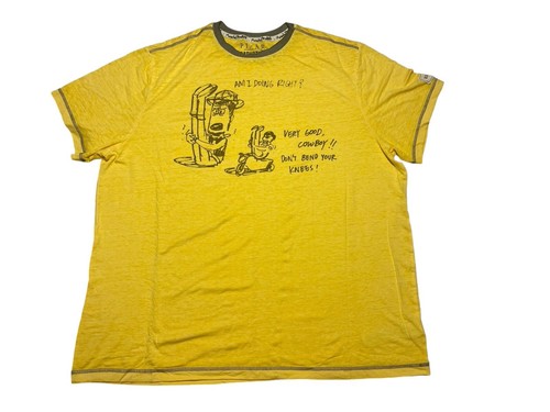 Disney Backstage Shirt Toy Story Mens XXL 2XL Yellow Ringer Woody Duke ...