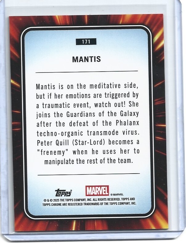 2025 Topps Chrome Marvel mantis Red &Blue Spider Web Refractor /62 #171 ...