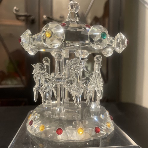 Vintage Crystal Carousel Shannon by Godinger 24% Lead Merry Go Round ...
