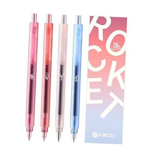 ROCKET Gel Pens 4 Pieces 0.5mm Black Ink Sunset Beach Aesthetic Pens ...