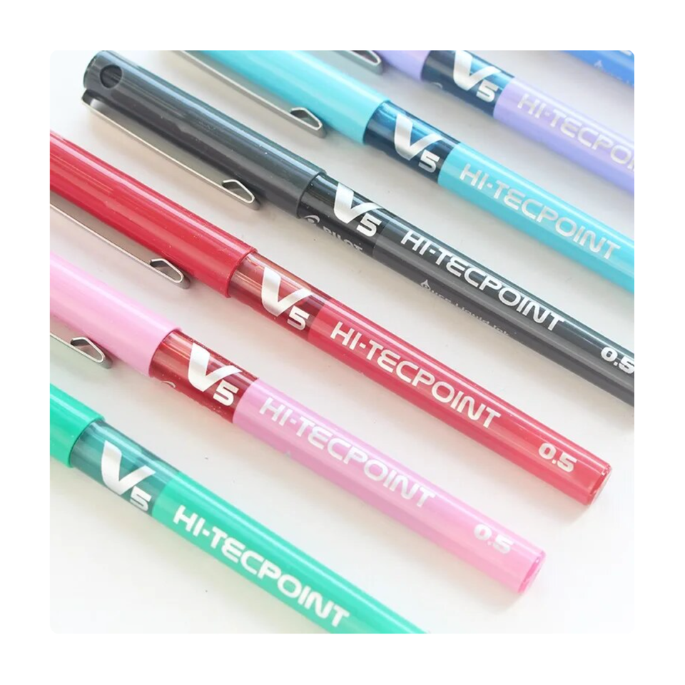 12x Pilot Hi-Tecpoint V5 - Liquid Ink Rollerball Pens 0.5 - All Colours ...