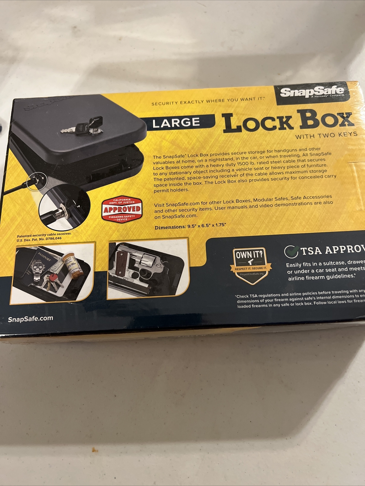 SnapSafe Large Lock Box 75205 TSA Firearm Storage, extra Ammo, Jewelry ...