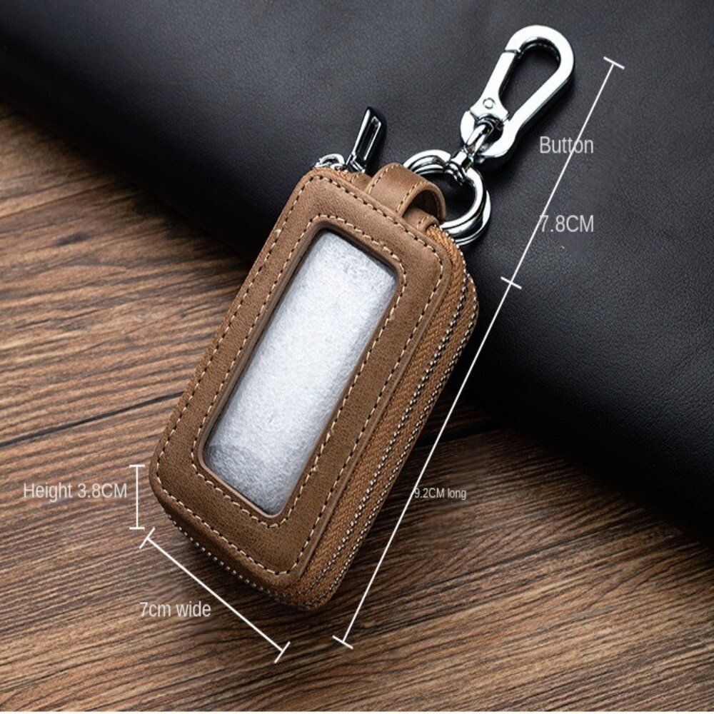 Zipper Keychain Holder Leather Coin Purse Universal Key Pouch Men Women ...