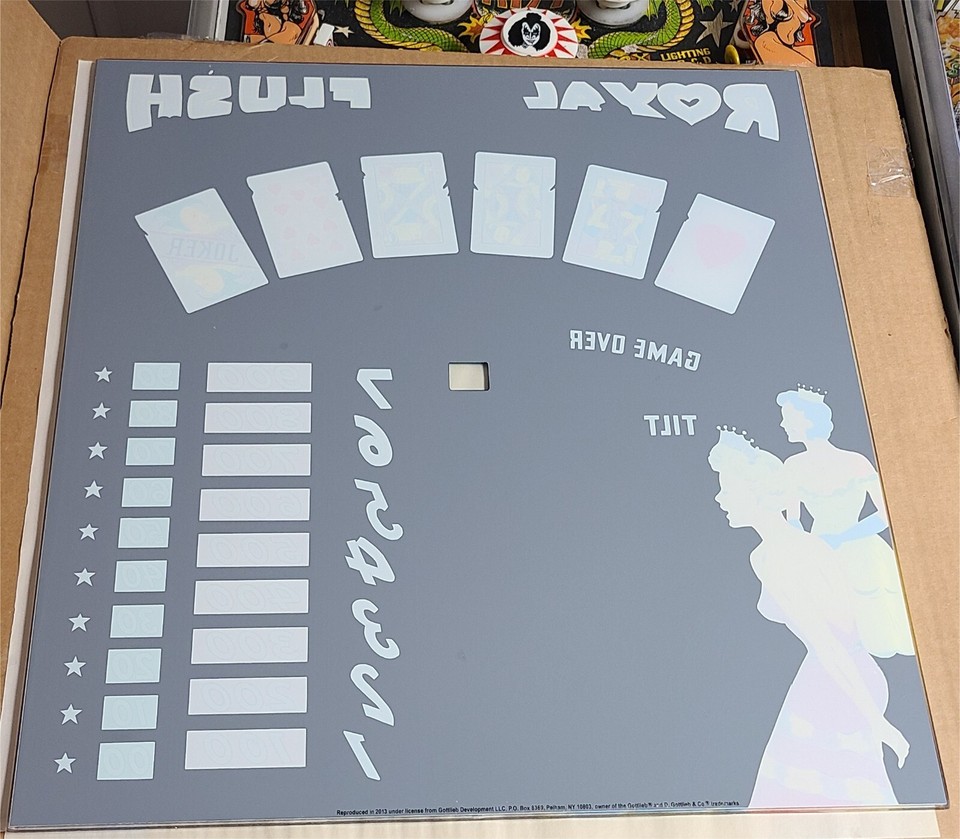 Gottlieb 1957 Royal Flush Pinball Machine Back Glass NEW Shay | eBay
