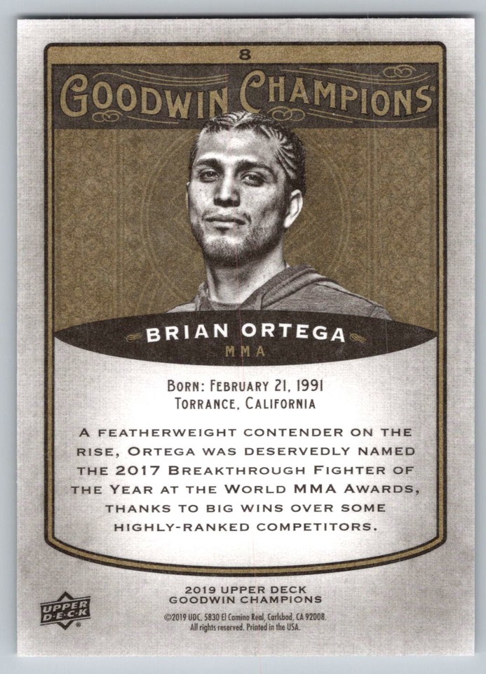 2019 GOODWIN CHAMPIONS #8 BRIAN ORTEGA NM/MINT | eBay