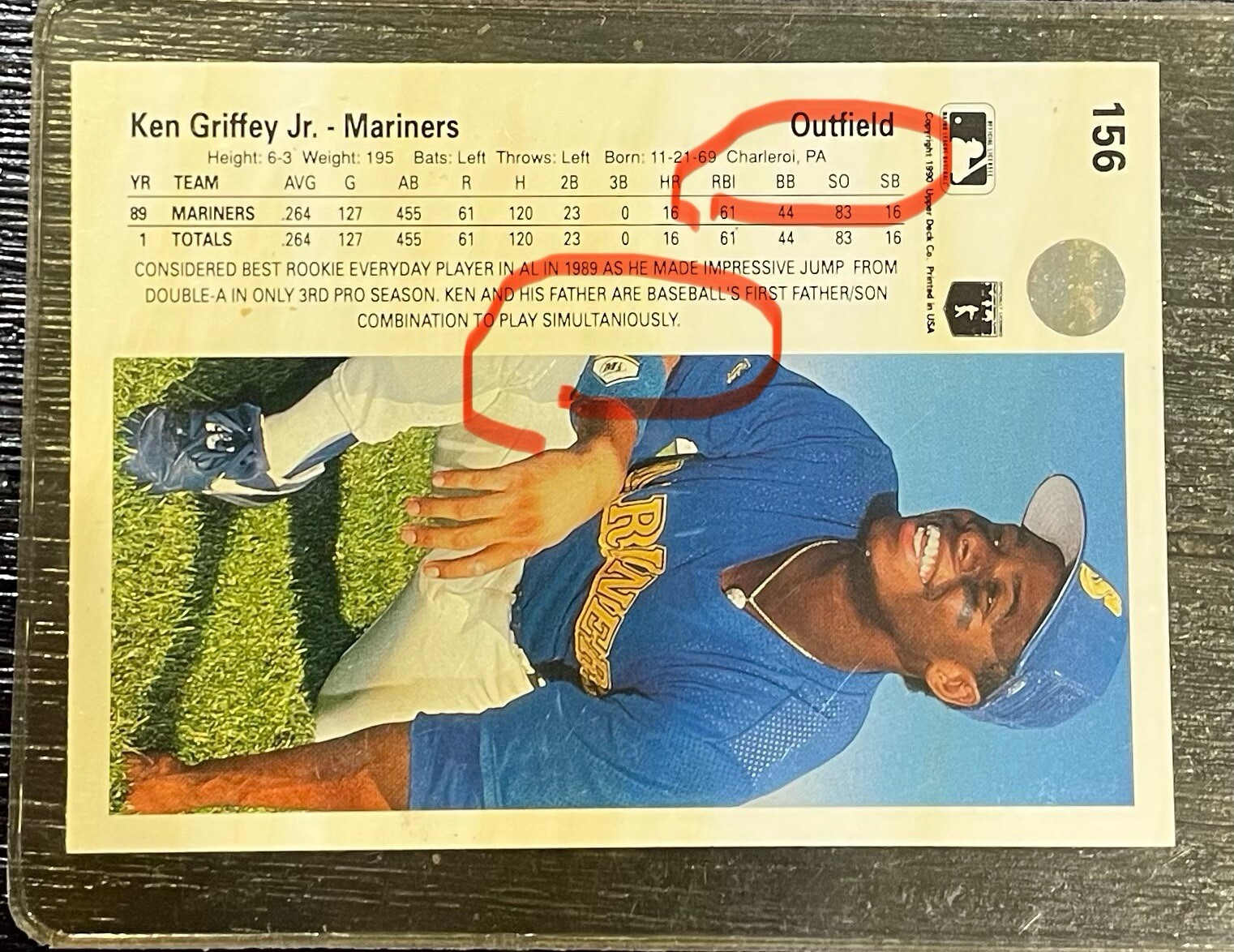 1990 Upper Deck - #156 Error Ken Griffey Jr | eBay