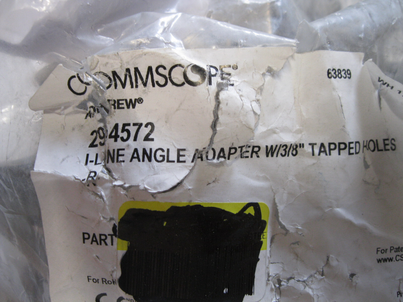 Bag of 10 CommScope 294572 I-line Angle Adapter 3/8" Tapped Holes for ...