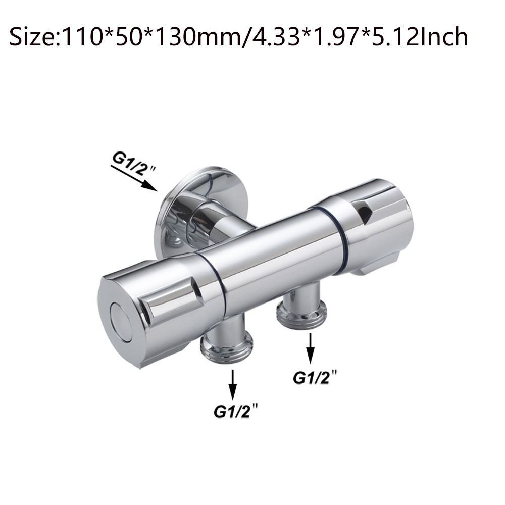 Sliver Water Outlet Valve Thickened Double Switch Outlet Shut Off ...