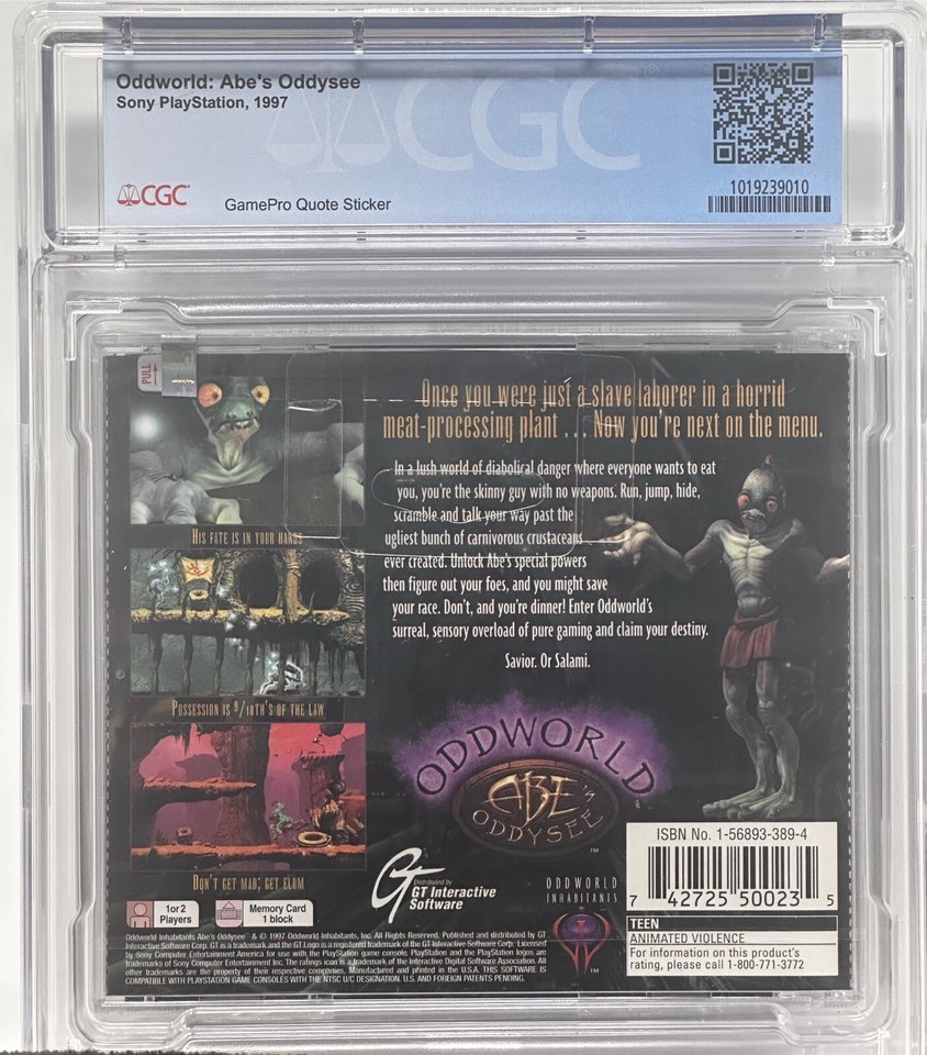 Oddworld: Abe's Oddysee (Sony PlayStation 1 PS1) CGC 9.6 A+ Factory ...