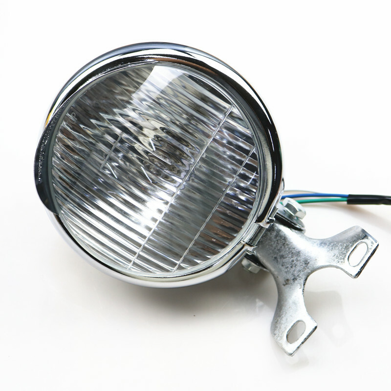 5.5" Chrome Motorcycle Headlight for Cruiser Chopper Cafe Racer Bobber ...