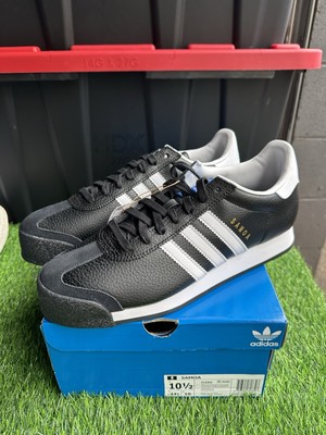 Adidas Samoa Mens Leather Athletic Shoes Sneakers Black White 019351 sz ...